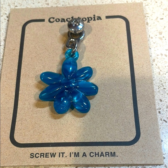 Bags | Nwt Coachtopia Blue Flower Charm | Poshmark